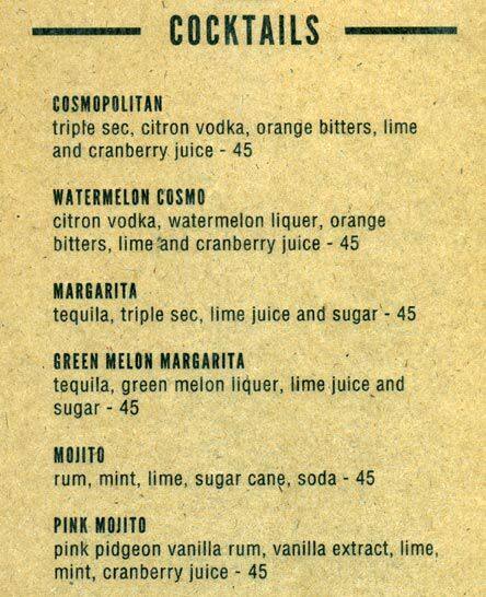 Menu at The Good Luck Club, Randburg, 134 Barry Hertzog Ave