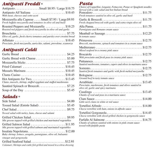 Portofino's Menu, Menu for Portofino's, Madison Park, Charlotte ...