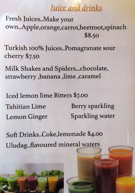 Menu at Guildford's Restaurant Cafe, Seaford