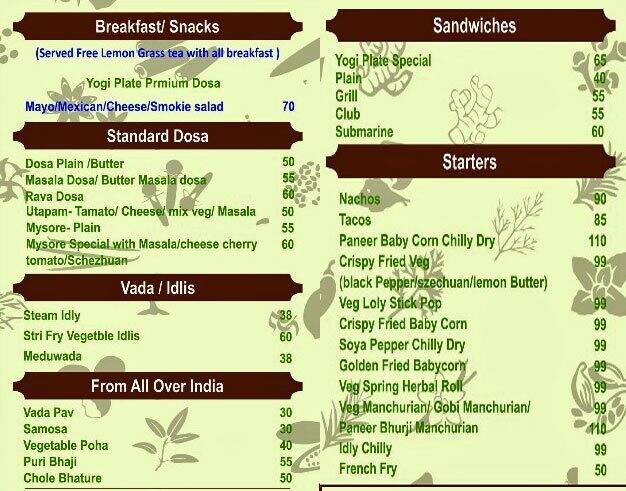 Yogi Plate Menu, Menu for Yogi Plate, Kharghar, Navi Mumbai - Zomato