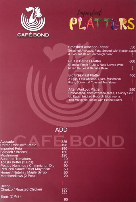 Menu at Coffee Bond - Cafe Bond, New Delhi, First floor