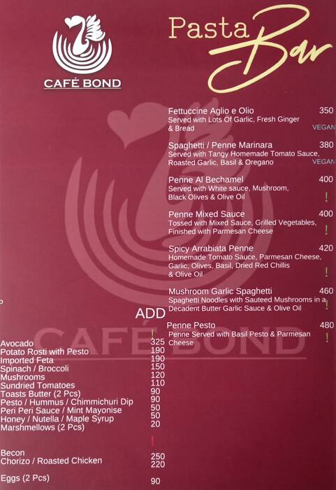 Menu at Coffee Bond - Cafe Bond, New Delhi, First floor