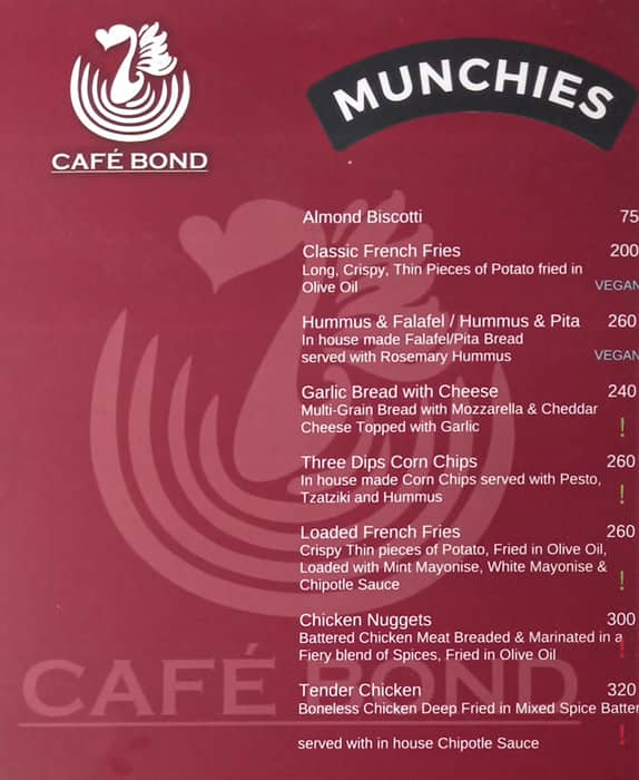 Menu at Coffee Bond - Cafe Bond, New Delhi, First floor