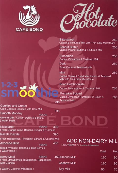 Menu at Coffee Bond - Cafe Bond, New Delhi, First floor