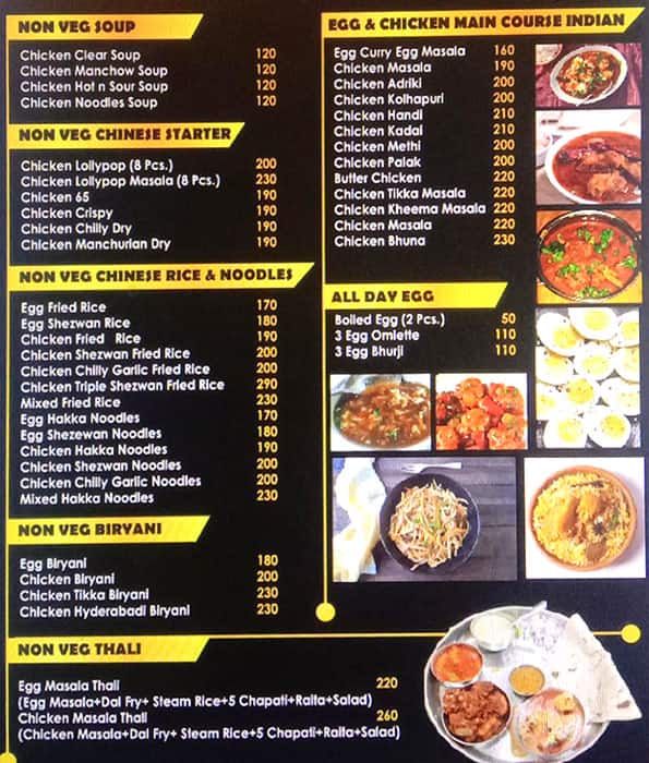 Menu of Hotel Kohinoor, Kharadi, Pune