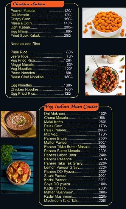 Menu of Hungry Beast, Sector 71, Mohali