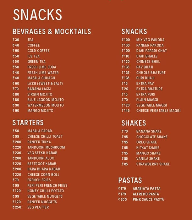 Menu of Dhaba Jaipuri, Malviya Nagar, Jaipur