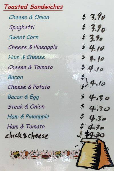 Menu at Ben Lomond Lunch Bar, Auckland