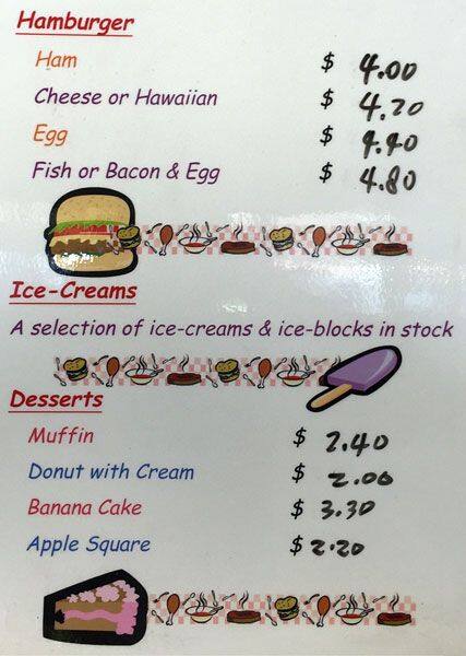 Menu at Ben Lomond Lunch Bar, Auckland