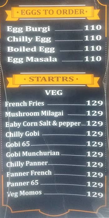 Menu at Glasshopper, Chennai