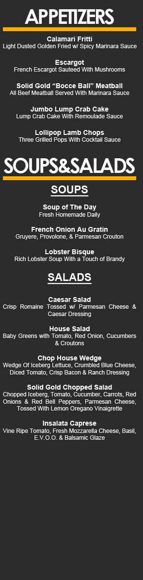 Menu at Palms Grill steakhouse, Oakland Park