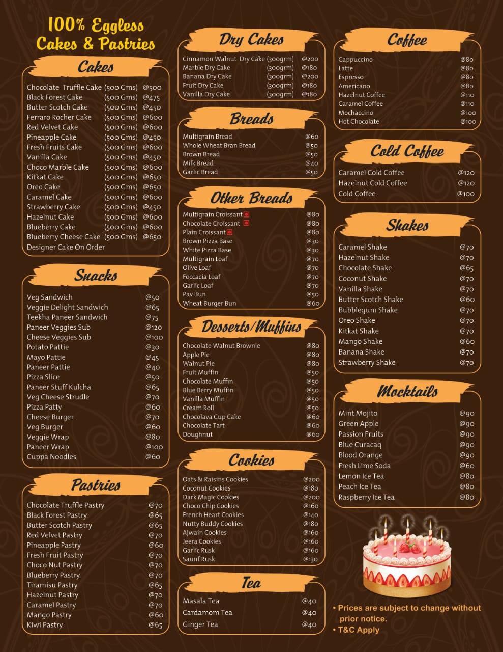 Menu at The Bake Master, Greater Noida