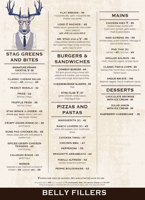 Menu at The Stag - Al Barsha, Dubai