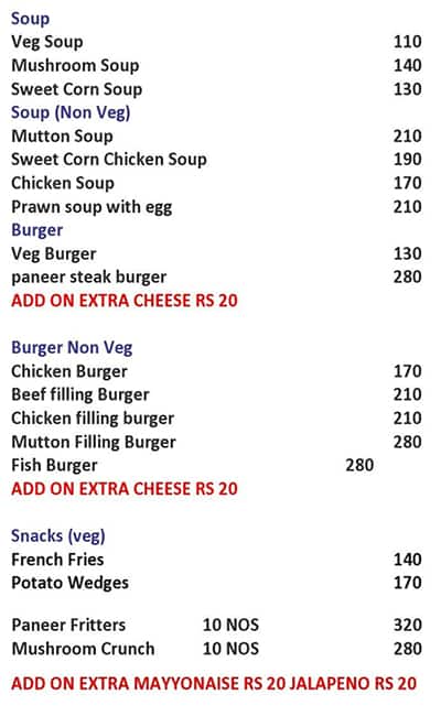Menu at FOODIES HUT, Chennai, W-70