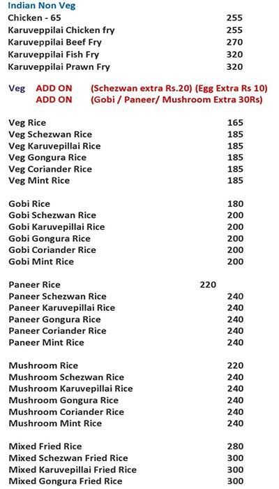 Menu at FOODIES HUT, Chennai, W-70