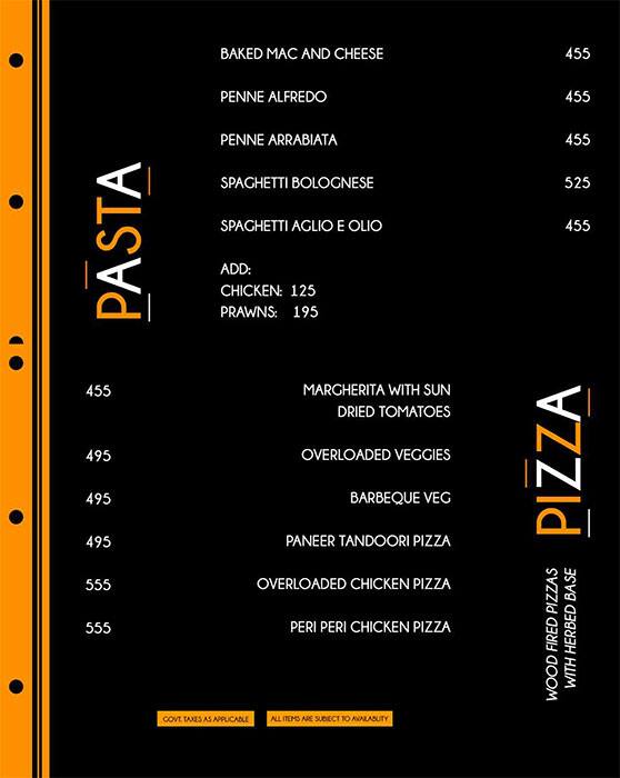 Menu at Andromeda Rooftop & Lounge Bar, Pune