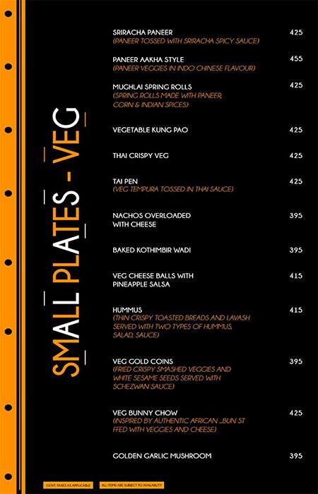 Menu at Andromeda Rooftop & Lounge Bar, Pune
