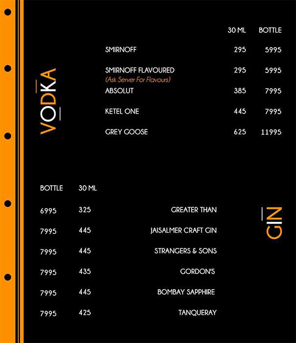 Menu at Andromeda Rooftop & Lounge Bar, Pune