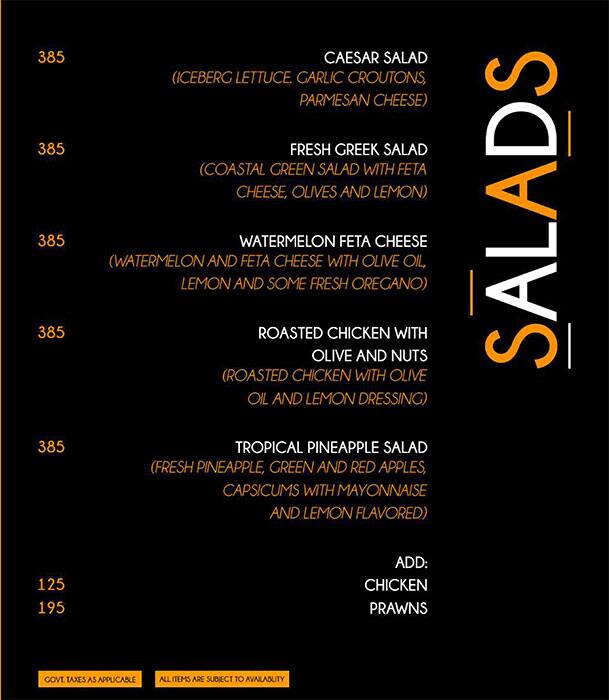 Menu at Andromeda Rooftop & Lounge Bar, Pune