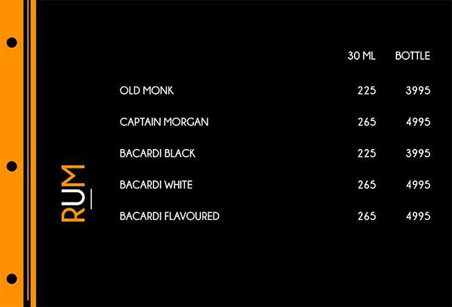 Menu at Andromeda Rooftop & Lounge Bar, Pune