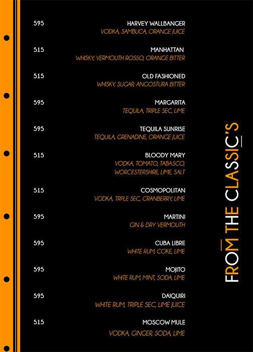 Menu at Andromeda Rooftop & Lounge Bar, Pune