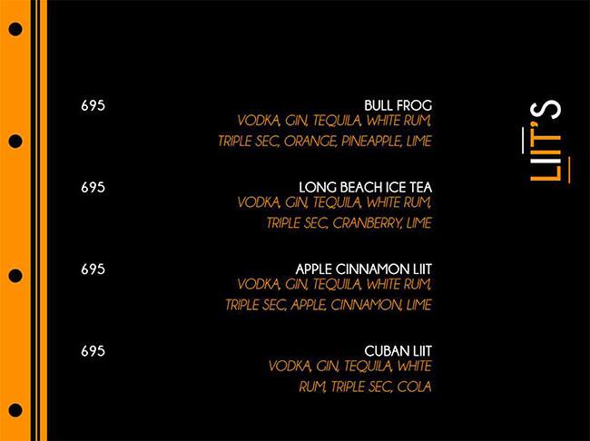 Menu at Andromeda Rooftop & Lounge Bar, Pune