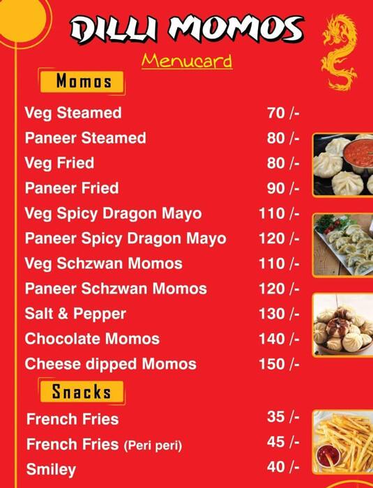 Menu at DILLI MOMOS, Salem