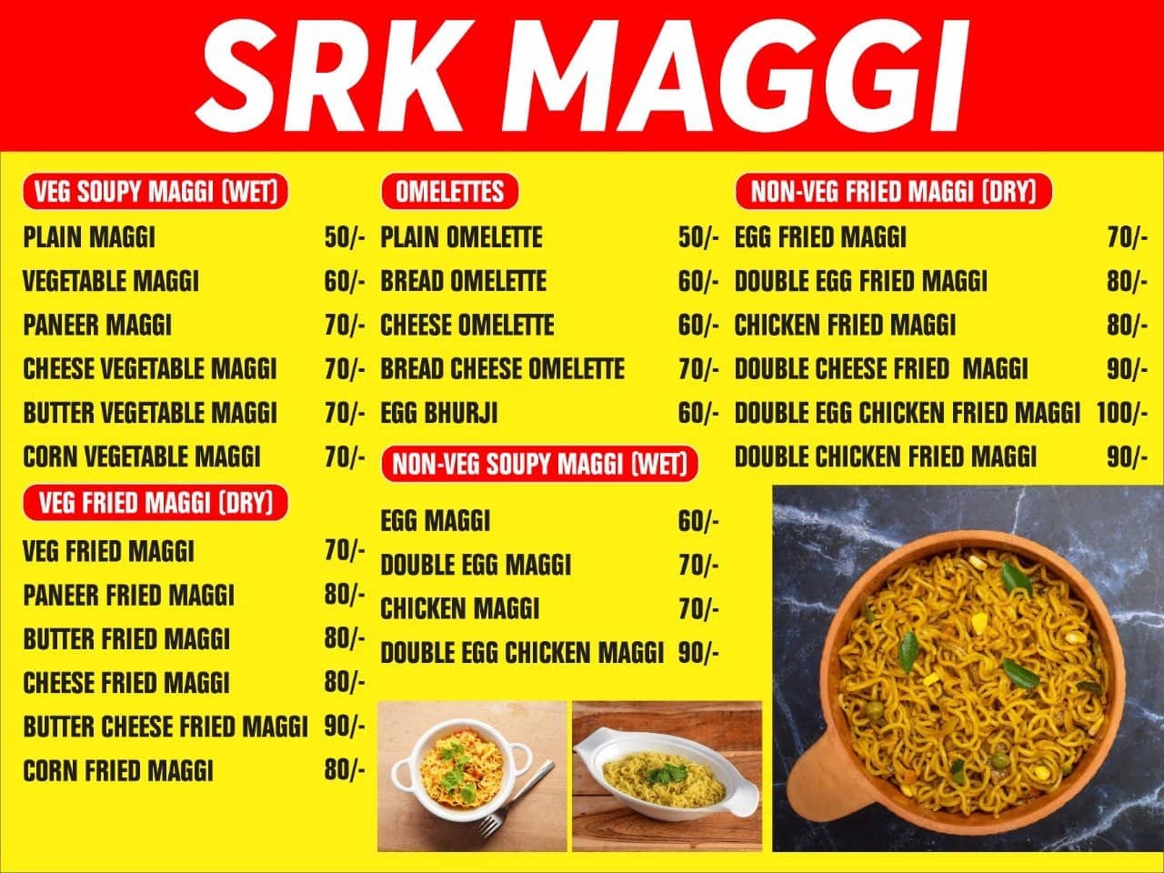 Menu at SRK MAGGI & SHAWARMA POINT, Hyderabad
