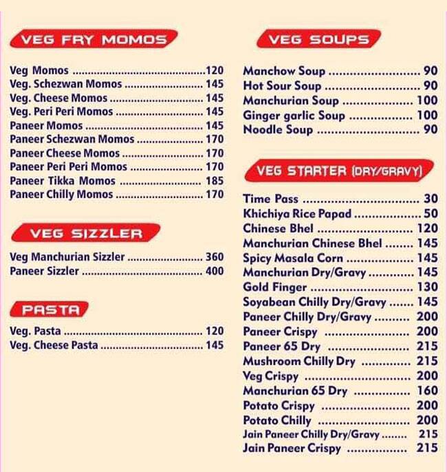Menu of Sky Galaxy Chinese, Badlapur, Thane