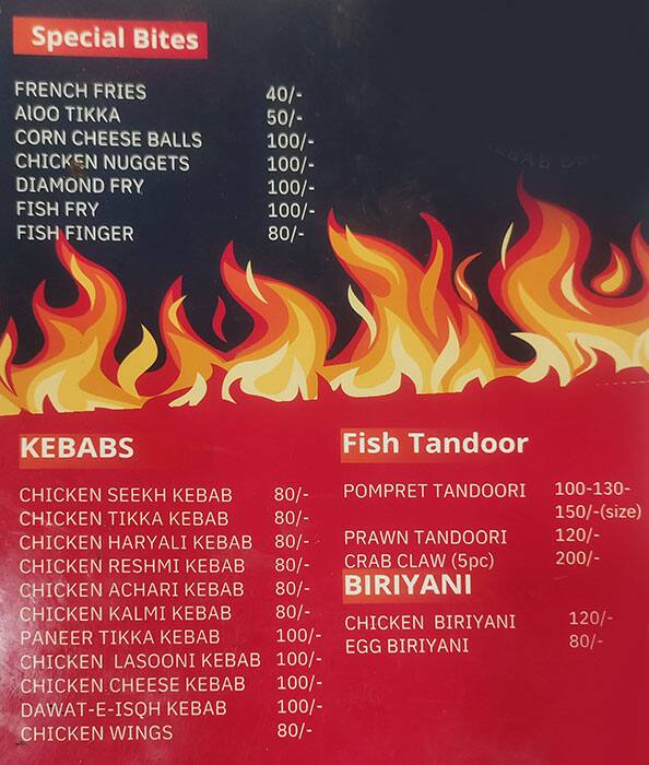 Menu of Kebab Break, Kankurgachi, Kolkata