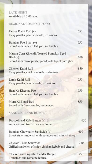 Menu at Seven Kitchens - The St. Regis Mumbai, Mumbai