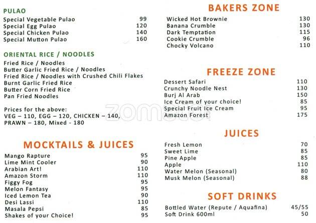 Menu at Wild Amazon Theme Restaurant, Chennai, 9 Dr Radha Krishnan Salai