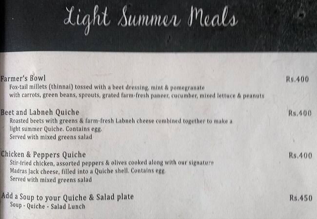 Menu at The Farm Restaurant, Chennai, V68G+MCV