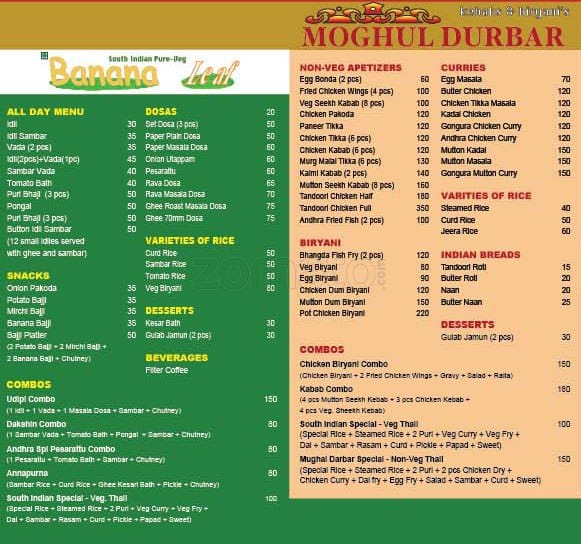 Menu at The Dhaba, Hyderabad, Counter No: 01