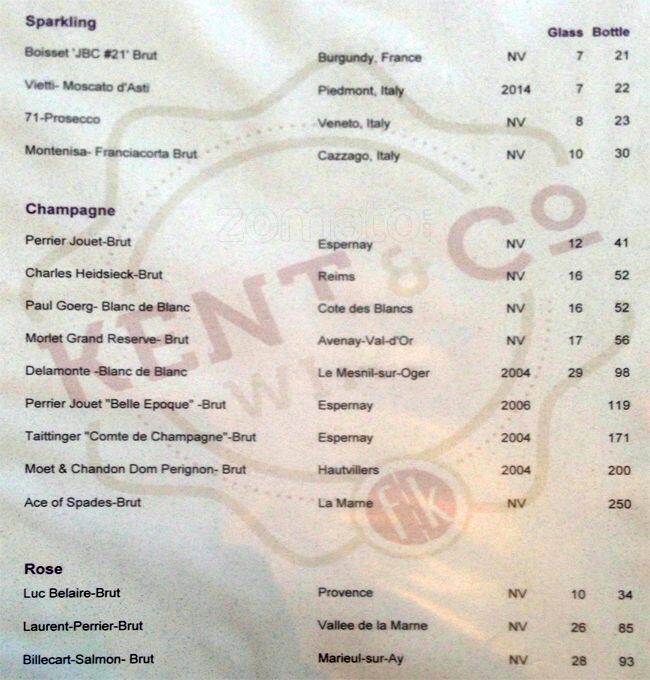 Menu at Kent & Co. pub & bar, Fort Worth