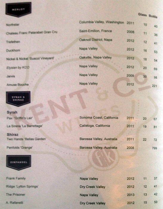 Menu at Kent & Co. pub & bar, Fort Worth