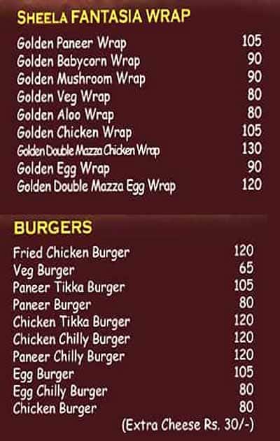 Menu at Sheela The Food Factory, Manipal