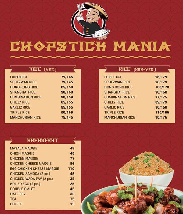 Menu of Chopstick Mania Snacks & Cuisine, Ravet, Pune
