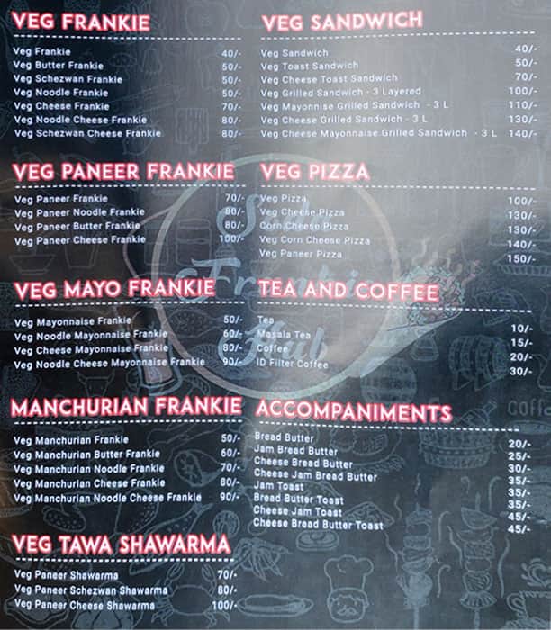 Menu of Soda Frankie Hub, Malad West, Mumbai