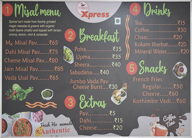 Menu of Missal Xpress, Mira Road, Mumbai