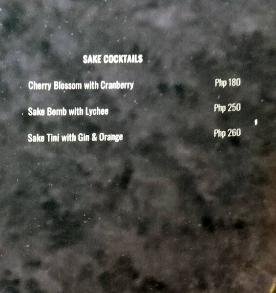 Menu at Mogu by Chef Seiji Kamura, Taguig