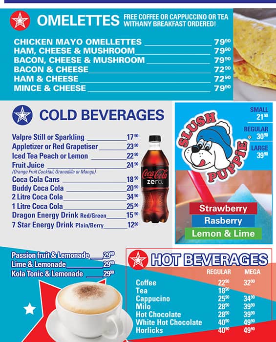 Menu at Orama Roadhouse restaurant, Boksburg