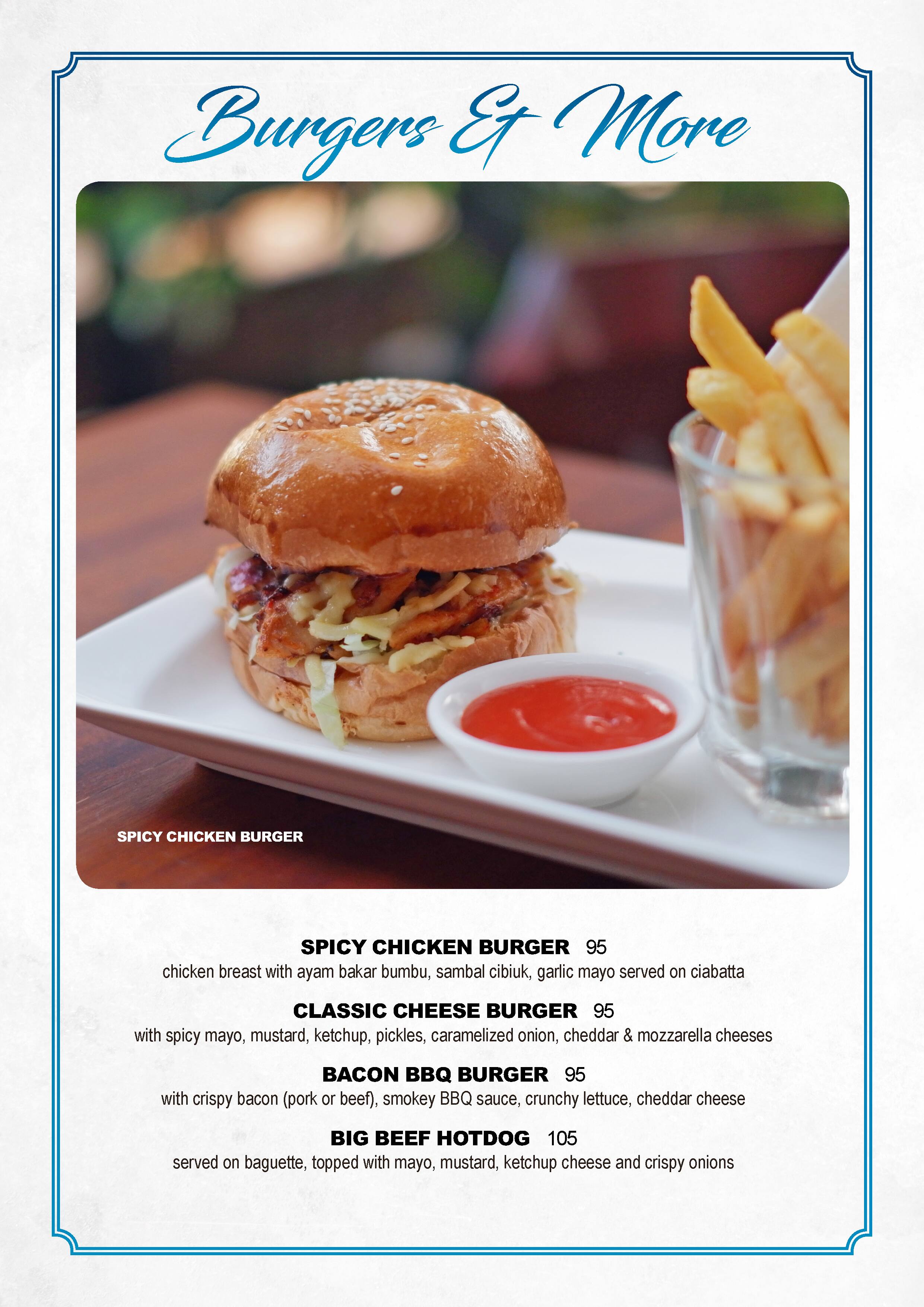 Menu at de Hooi pub & bar, Jakarta