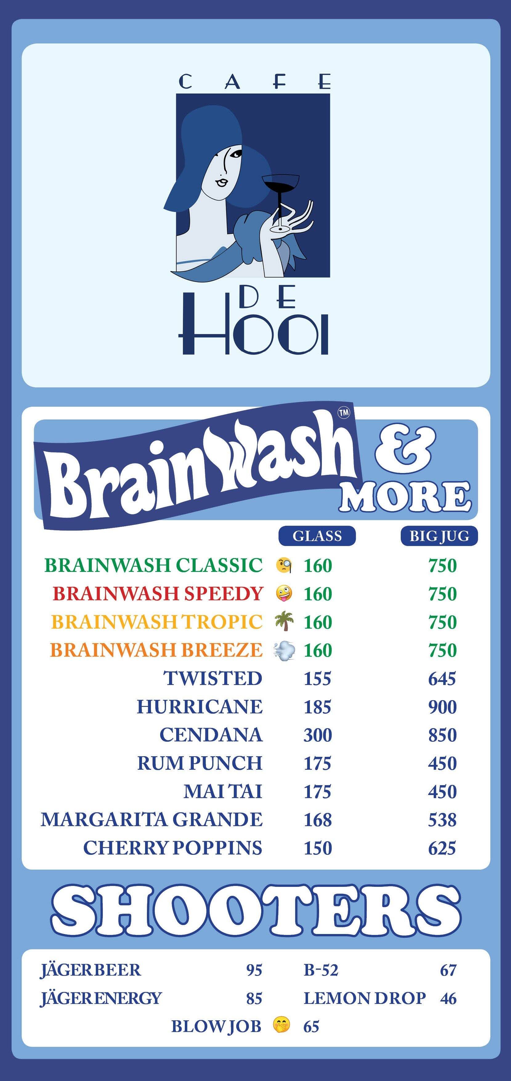 Menu at de Hooi pub & bar, Jakarta