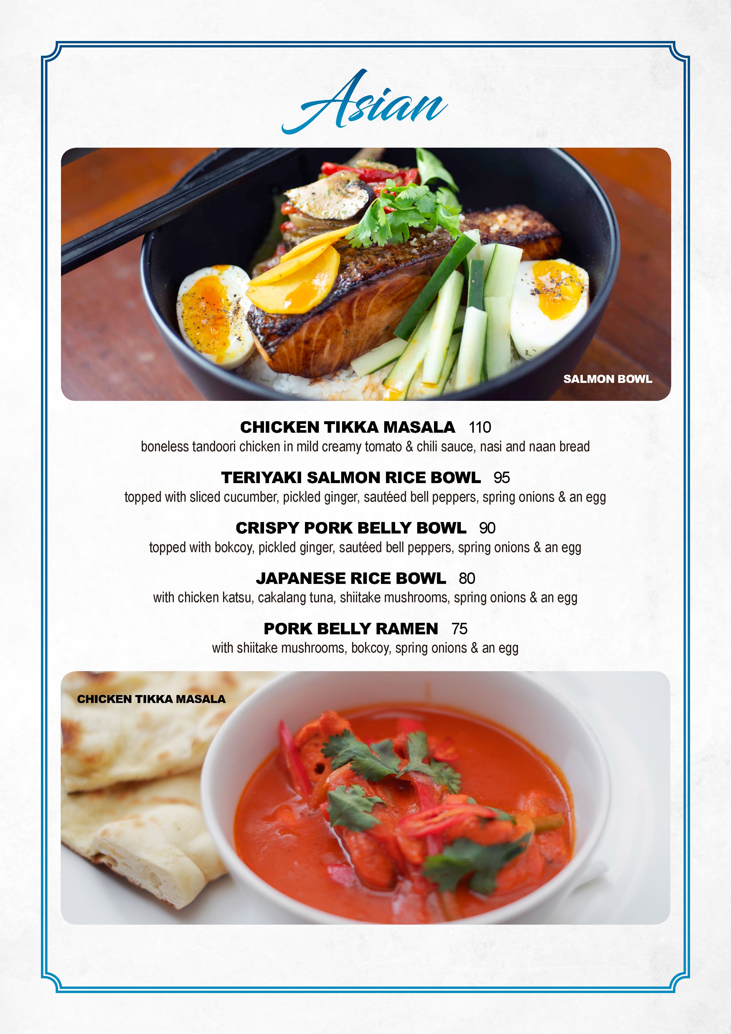 Menu at de Hooi pub & bar, Jakarta