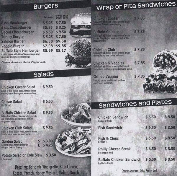 Menu at Wing Wagon restaurant, New York City, 351 Flatbush Ave