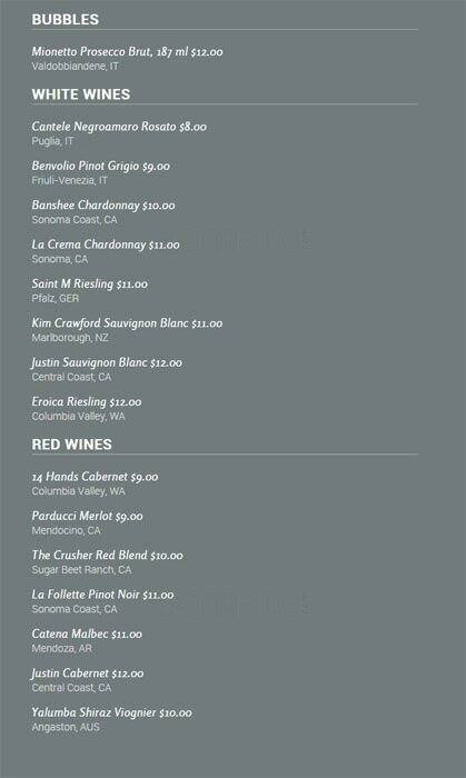 Menu at Slate Bar & Grill, Boston