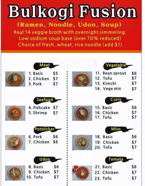 Bulkogi Fusion Menu, Menu for Bulkogi Fusion, Downtown, Portland ...