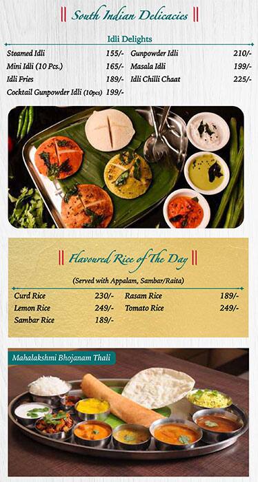 Menu of Dasaprakash, Hajipur, Noida