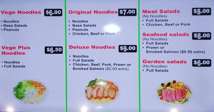 Menu at Noodle Plus, Wellington, Westfield Queensgate